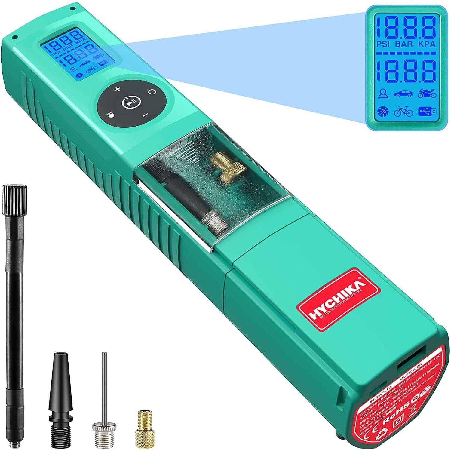 12V Cordless Air Compressor, Portable Tire Inflator Power Bank 160PSI,
